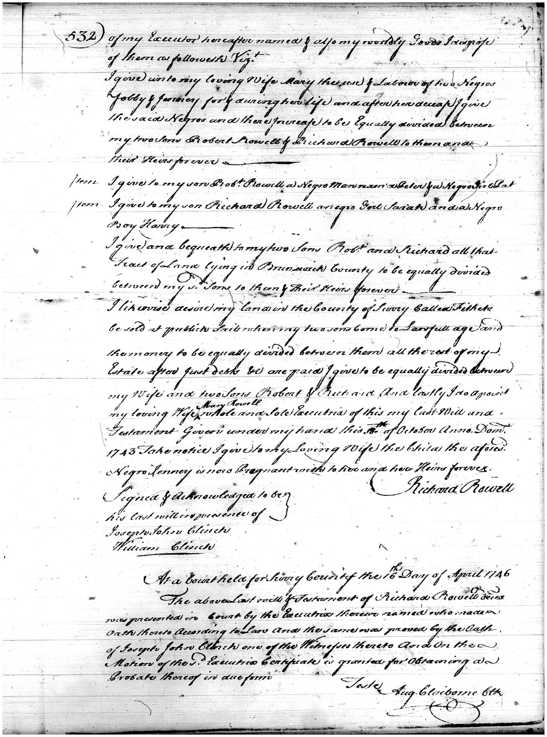 Richard Rowell (c.1694-1743) – Son of an Indentured Servant Pursues the ...